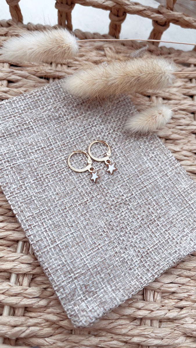 White Star Gold Huggies – Pretty Little Doll Jewellery